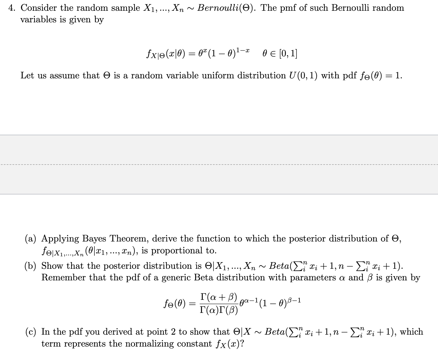 Solved (a) ﻿Applying Bayes Theorem, derive the function to | Chegg.com