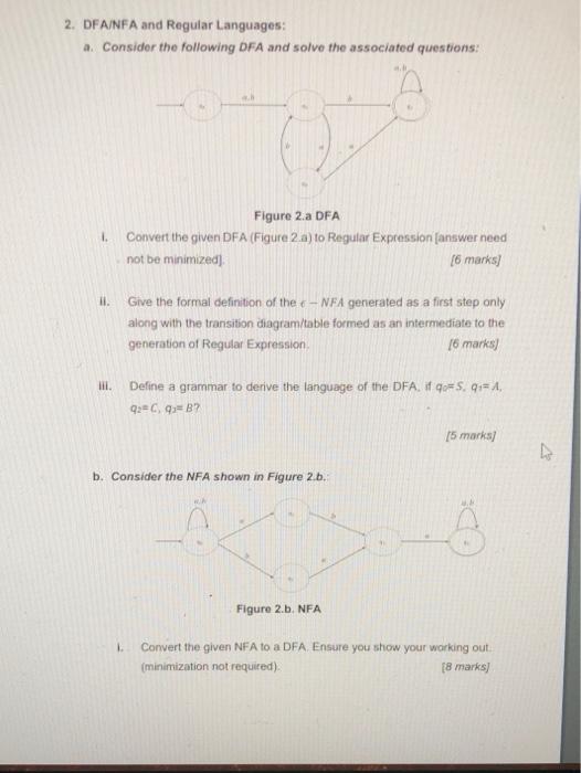 Solved 2. DFA/NFA and Regular Languages: a. Consider the | Chegg.com