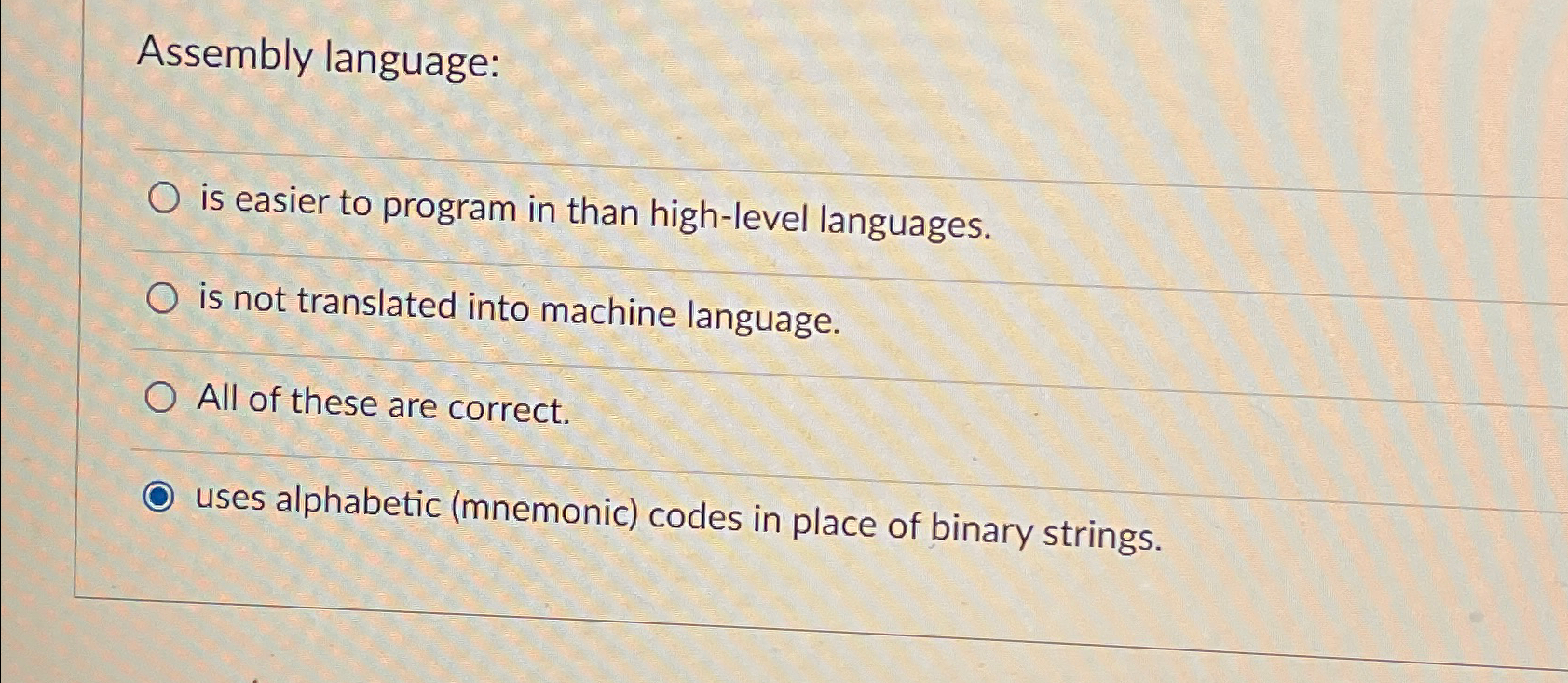 Assembly language:is easier to program in than | Chegg.com