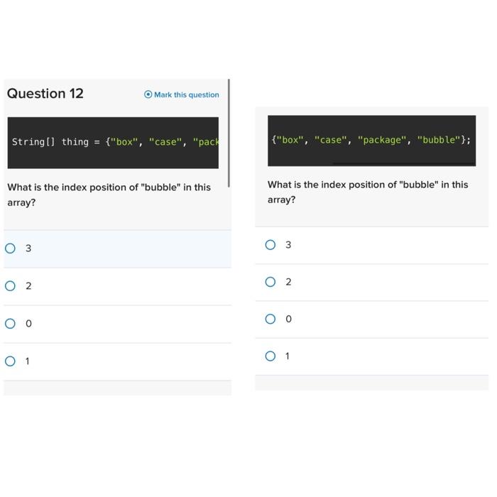 Solved What is the index position of "bubble" in this What | Chegg.com