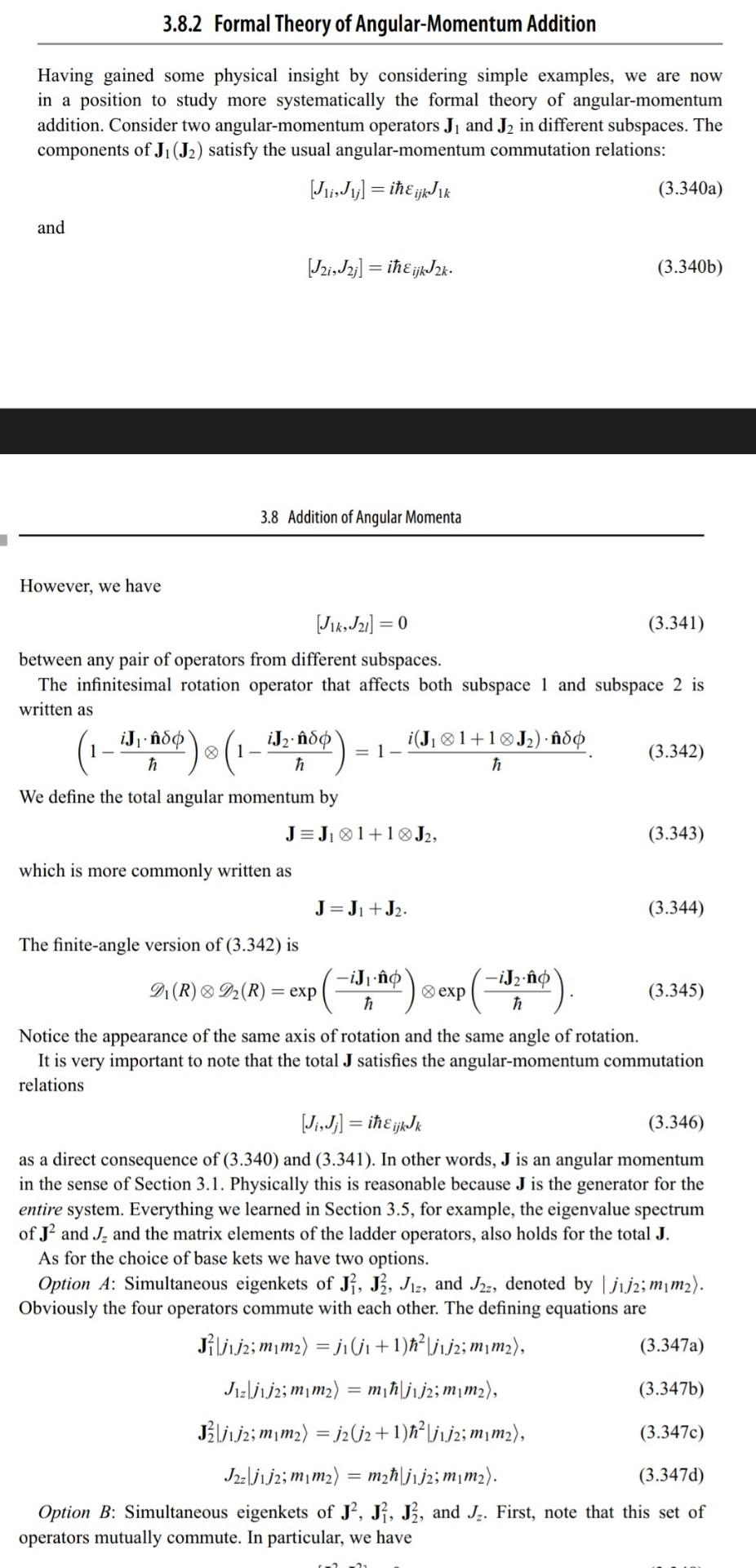 Solved Quantum mechanics Addition of angular | Chegg.com