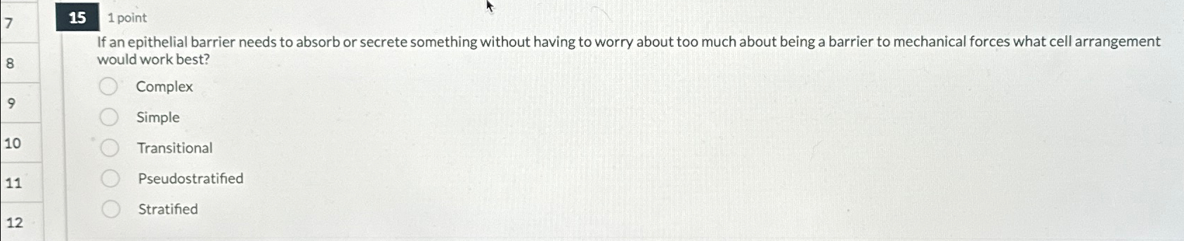 Solved 151 ﻿pointIf an epithelial barrier needs to absorb or | Chegg.com