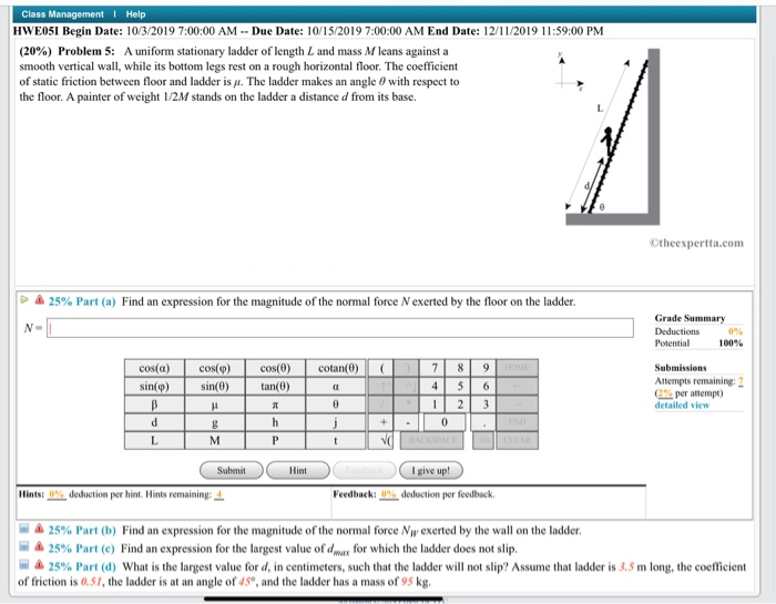 Solved Class Management | Help HWEOSI Begin Date: 10/3/2019 | Chegg.com