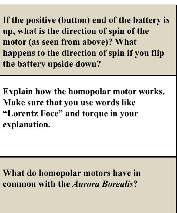 Solved If the positive (button) end of the battery is up, | Chegg.com