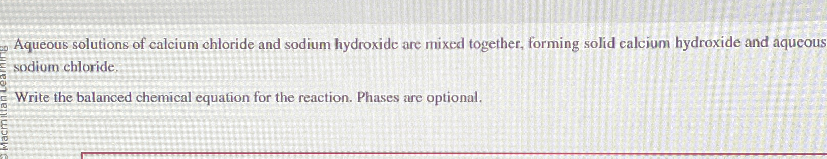 Solved Aqueous solutions of calcium chloride and sodium | Chegg.com