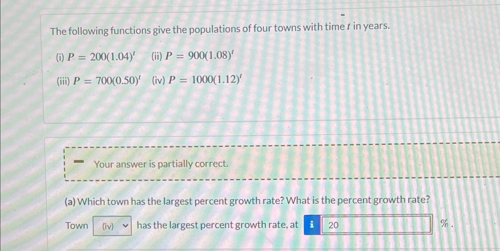 Solved The following functions give the populations of four | Chegg.com