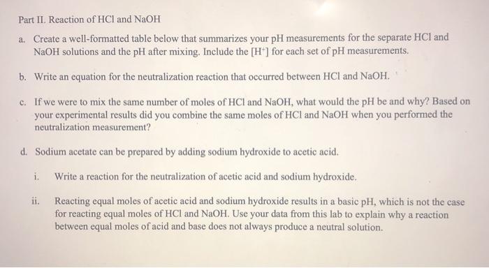 Solved - Beaker #1: HCl H2O: pH 4.85HCl: pH 2.16- Beaker #2: | Chegg.com
