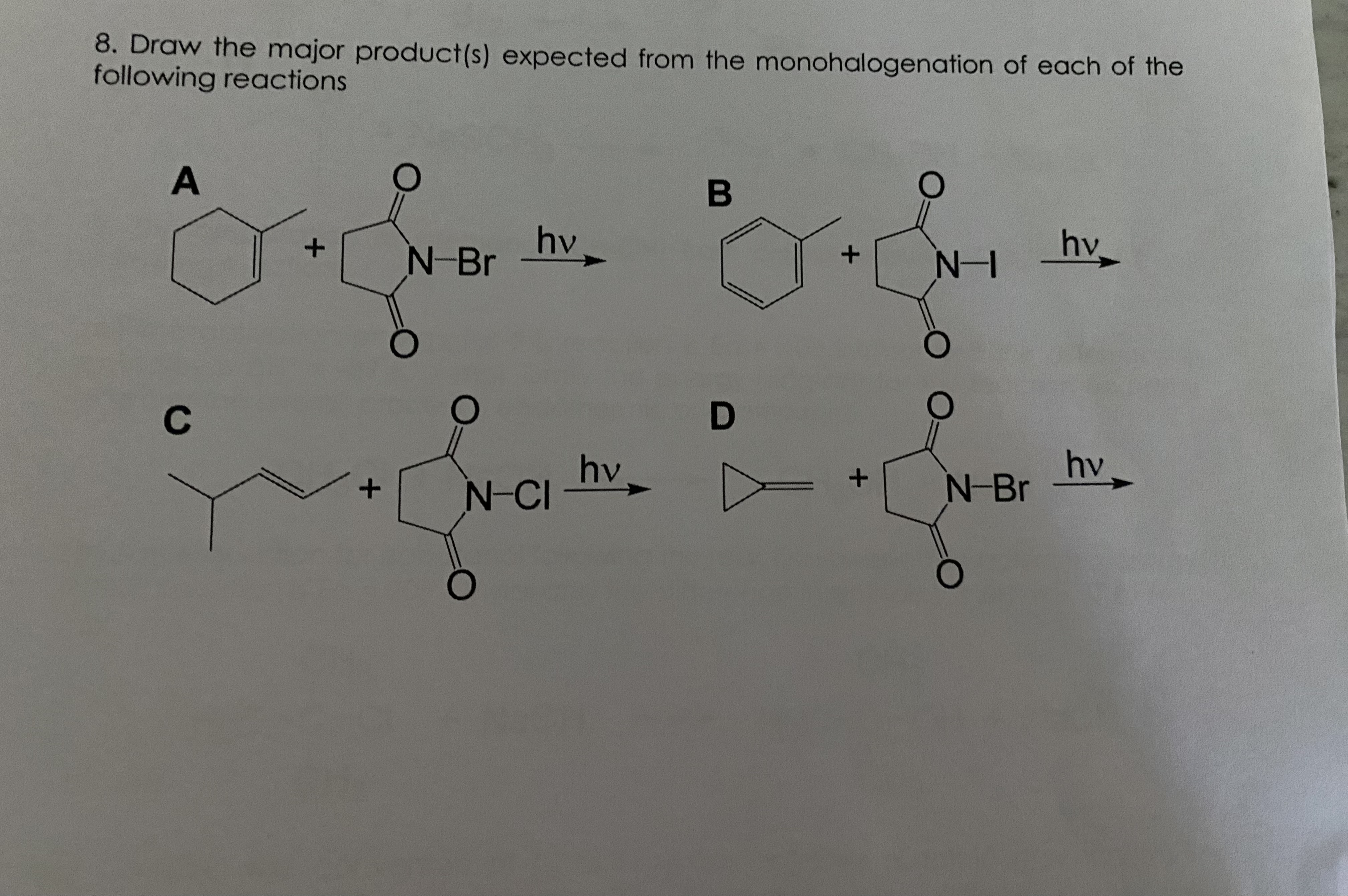 Solved Draw the major product(s) ﻿expected from the | Chegg.com