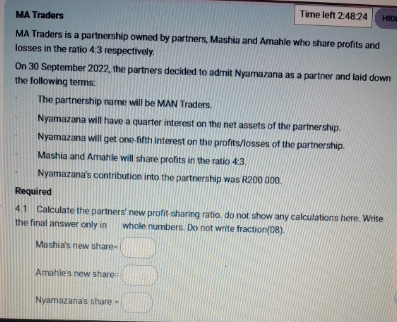 Solved MA TradersMA Traders is a partnership owned by | Chegg.com