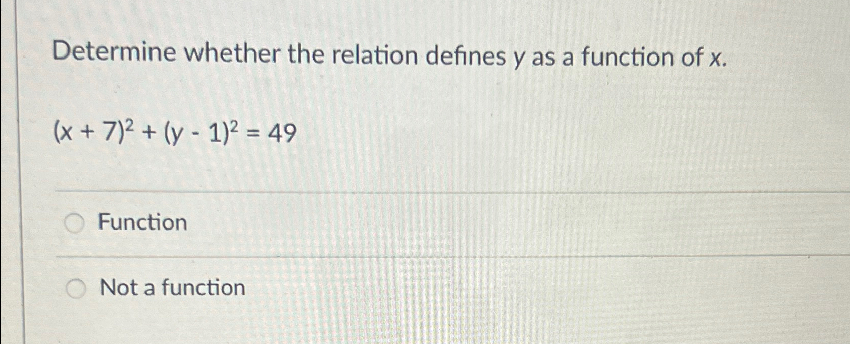 Solved Determine Whether The Relation Defines Y ﻿as A