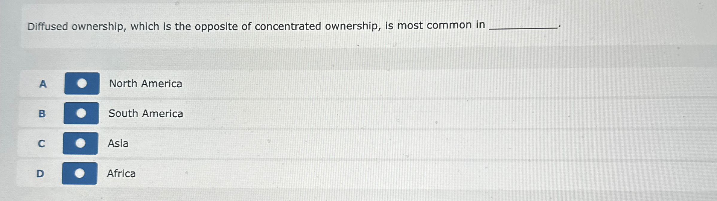 Solved Diffused ownership, which is the opposite of | Chegg.com