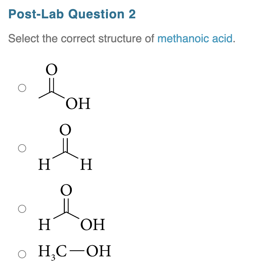 Solved Post-Lab Question 2Select the correct structure of | Chegg.com
