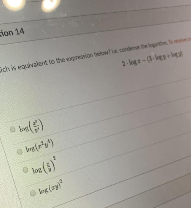 Solved Question 13 Which is equivalent to the expression | Chegg.com