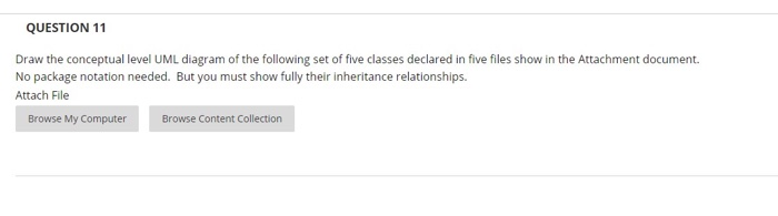 Solved Java 11 The Class Declarations In Five Files Are As 7241