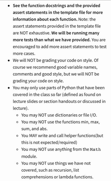Solved See The Function Docstrings And The Provided Assert