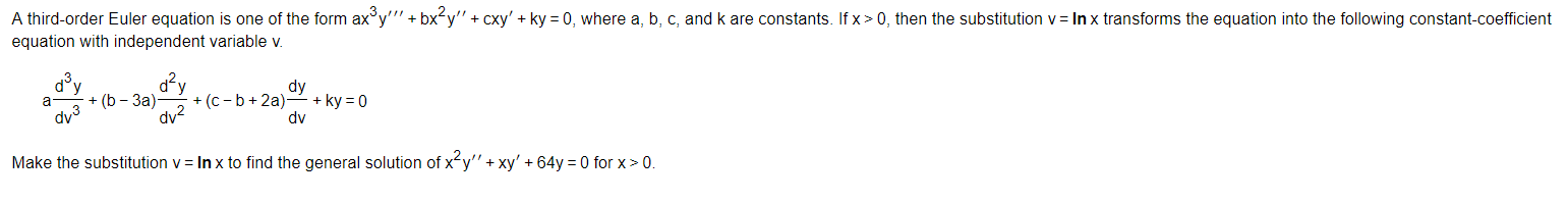 Solved equation with independent variable | Chegg.com