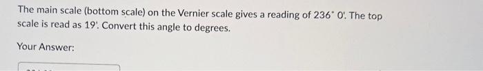 Solved The main scale (bottom scale) on the Vernier scale | Chegg.com