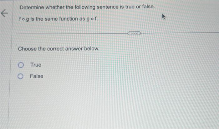 Solved Determine whether the following sentence is true or | Chegg.com