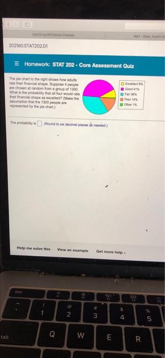 Solved 202160 STAT202.01 Homework: STAT 202 - Core | Chegg.com