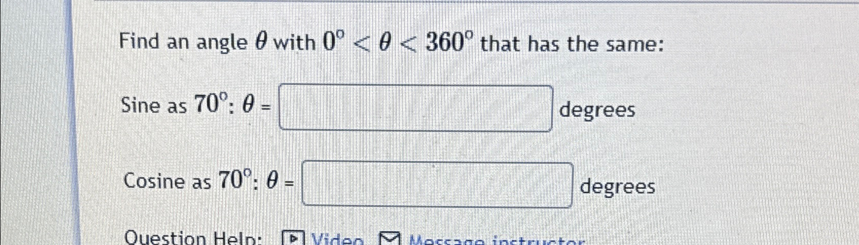 Solved Find an angle θ ﻿with 0°