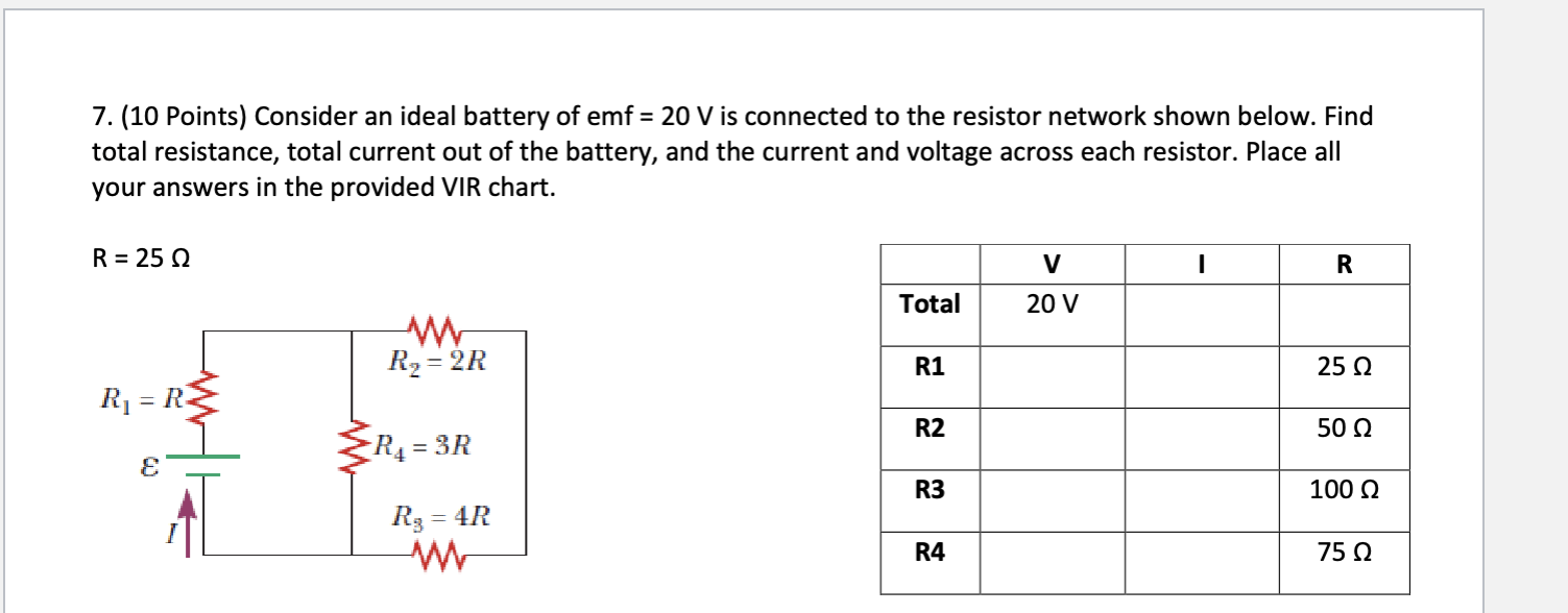 Solved 7. (10 ﻿Points) ﻿Consider an ideal battery of emf | Chegg.com