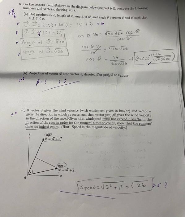 Solved 6. For the vectors v and w shown in the diagram below | Chegg.com
