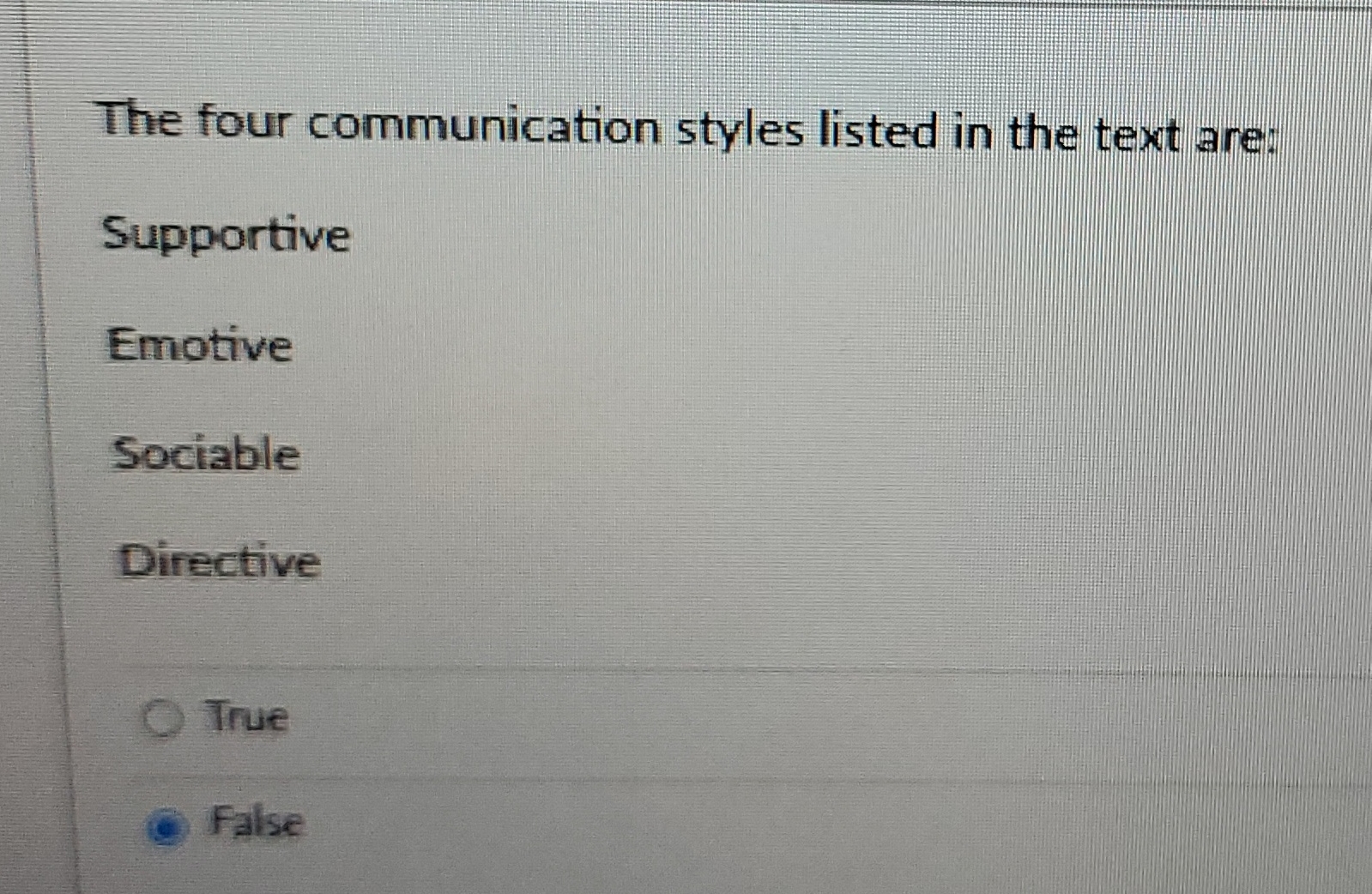 Solved The four communication styles listed in the text | Chegg.com