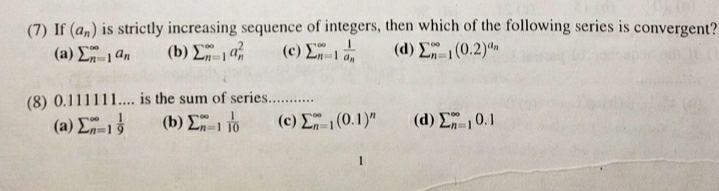 Solved (7) ﻿If (an) ﻿is strictly increasing sequence of | Chegg.com