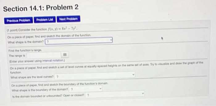 Solved Section 14.1: Problem 2 Previous Problem Problem Ust | Chegg.com