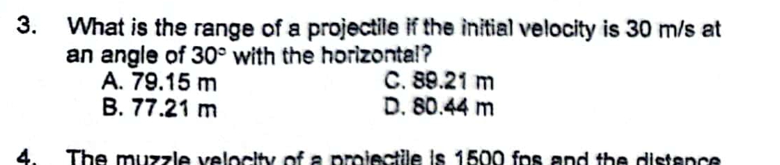 Solved What is the range of a projectile if the initial | Chegg.com