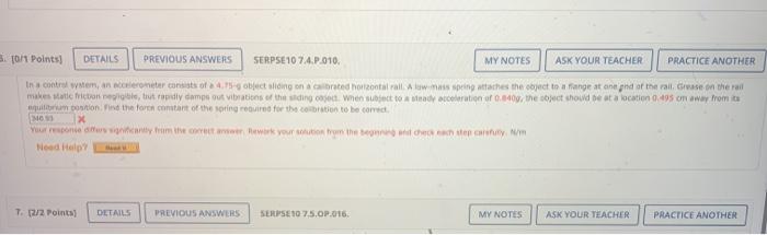 Solved In a control system, an accelerometer consists of a | Chegg.com