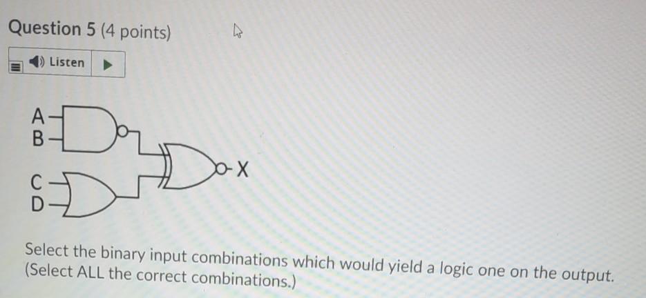 Solved Question 4 (4 points) 1) Listen AD A B a- Select the | Chegg.com