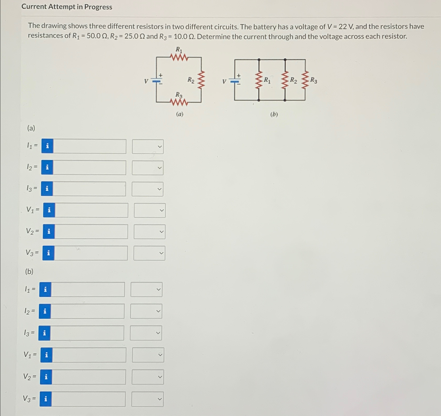 Solved Current Attempt in ProgressThe drawing shows three | Chegg.com