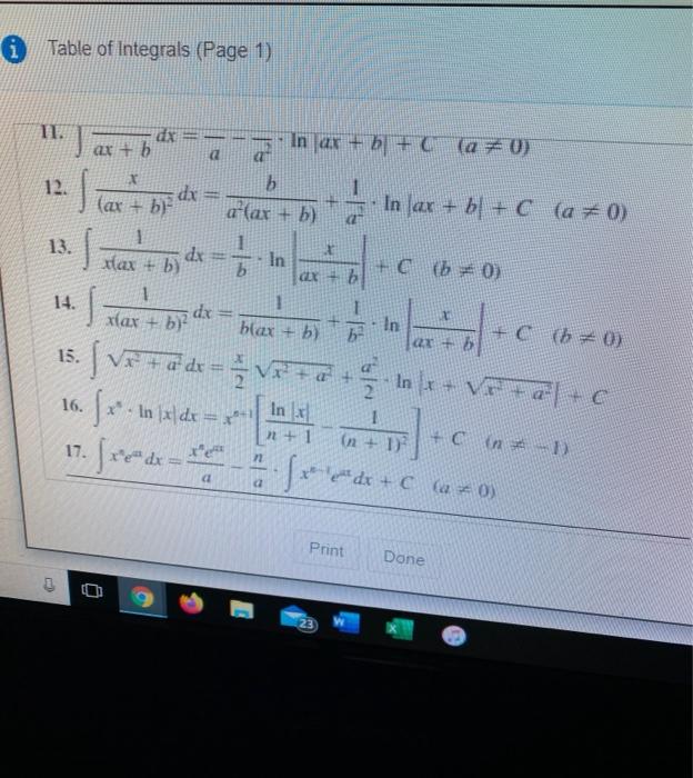 Solved Use the table of integrals, or a computer or | Chegg.com