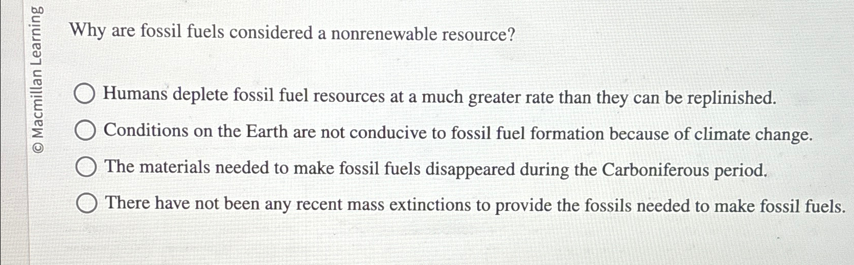 Solved Why are fossil fuels considered a nonrenewable | Chegg.com