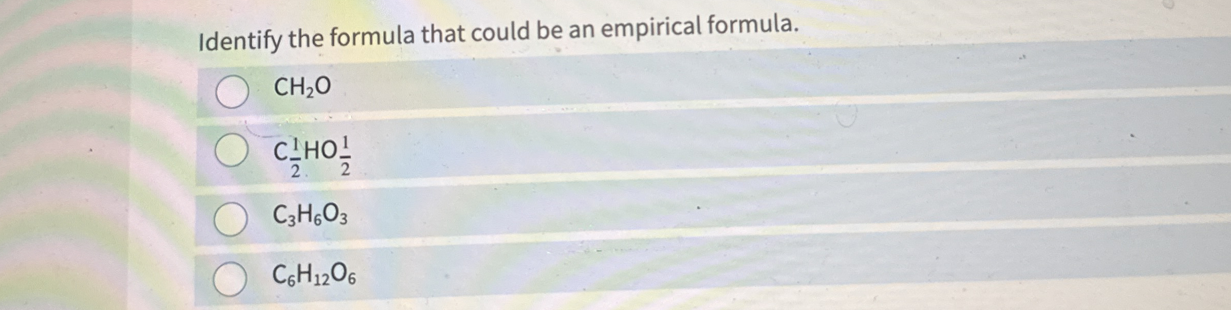 Solved Identify the formula that could be an empirical | Chegg.com