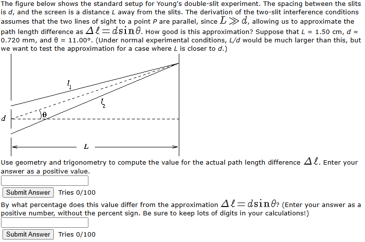 Solved The figure below shows the standard setup for Young's | Chegg.com
