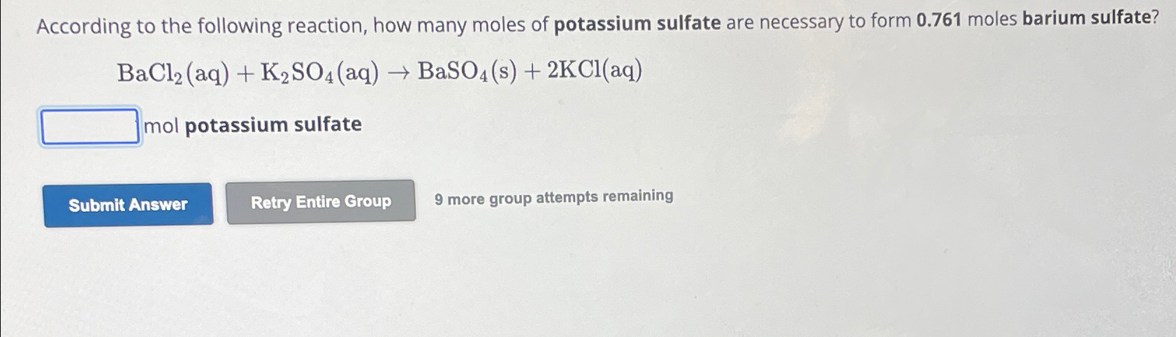 Solved According to the following reaction, how many moles | Chegg.com
