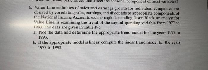 Solved 6. Value Line estimates of sales and earnings growth | Chegg.com