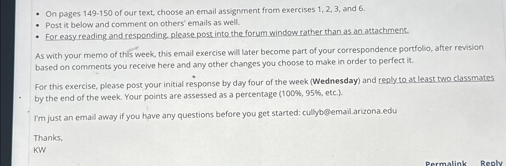 Solved On pages 149-150 ﻿of our text, choose an email | Chegg.com