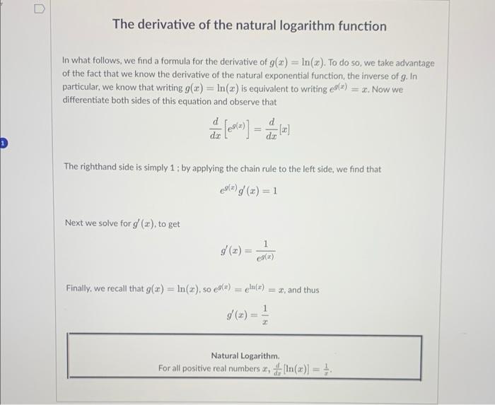 Solved Goal: Derive the derivative of the inverse cosine | Chegg.com