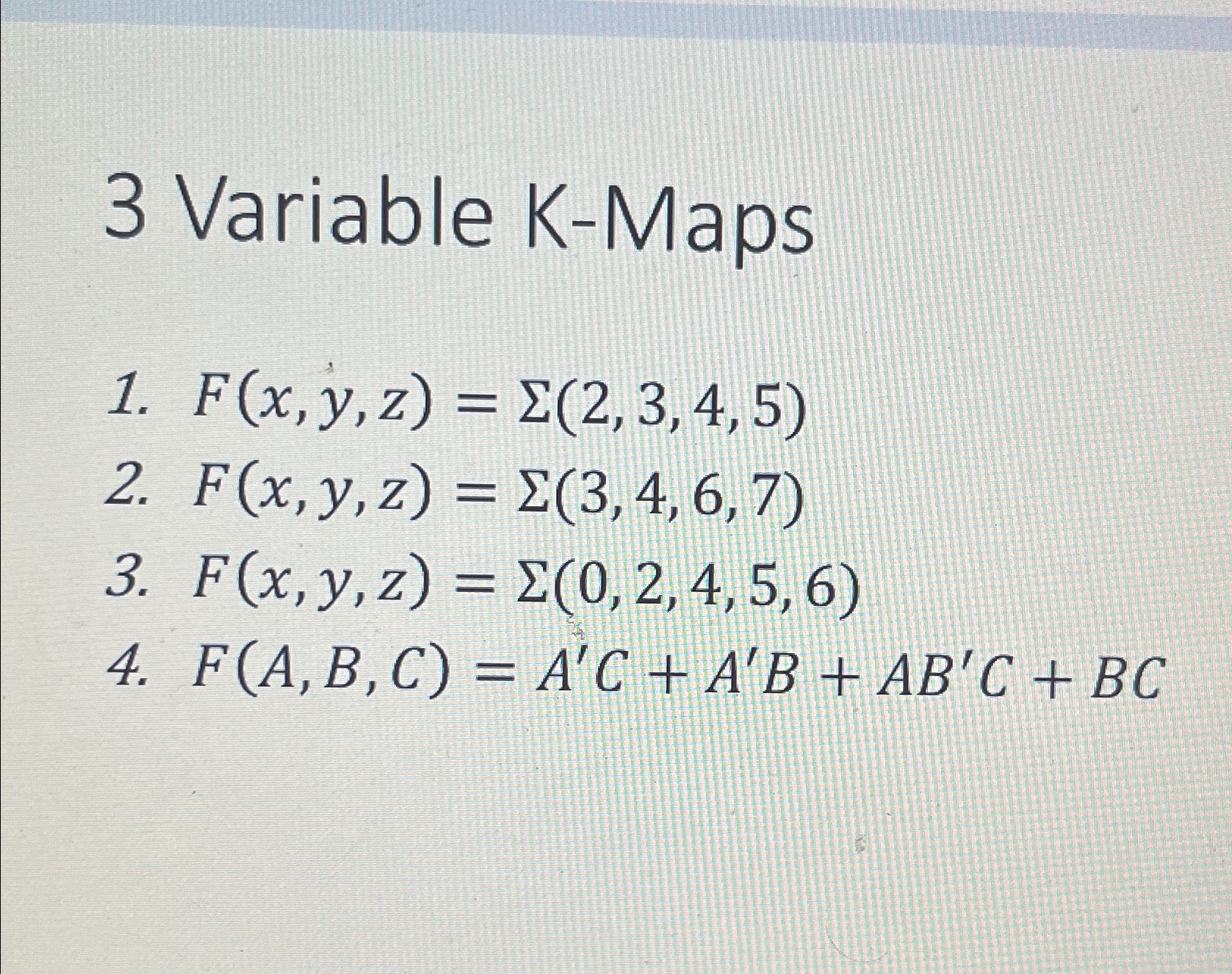 Solved 3 ﻿variable 