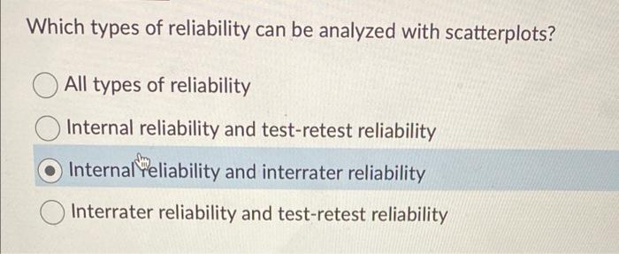 [Solved]: help? Which types of reliability can be analyzed w