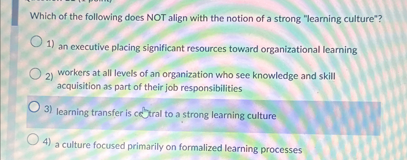 Solved Which of the following does NOT align with the notion | Chegg.com