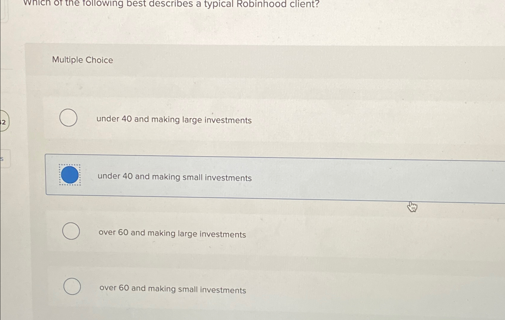 Solved Wnich of the following best describes a typical | Chegg.com