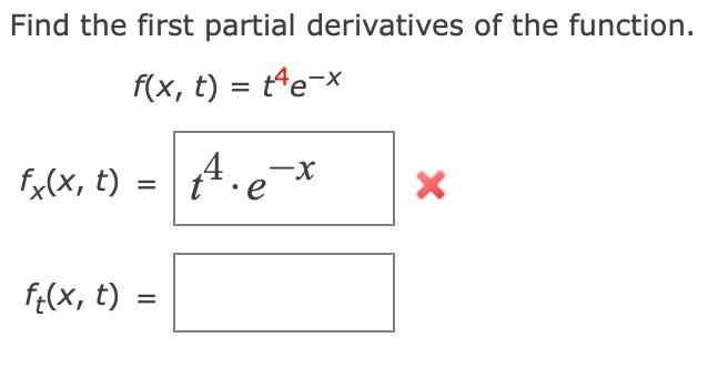 Find the first partial derivatives of the function. | Chegg.com
