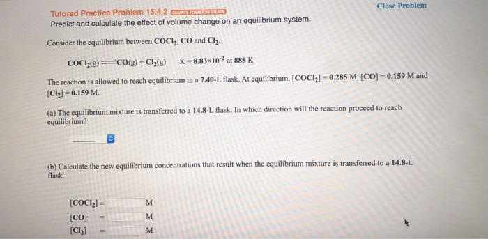 Solved Close Problem Tutored Practice Problem 15.4.2 COUNTS | Chegg.com