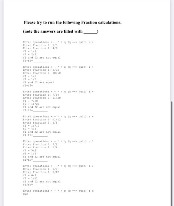 Solved Fraction Problem Create a class called Fraction. | Chegg.com