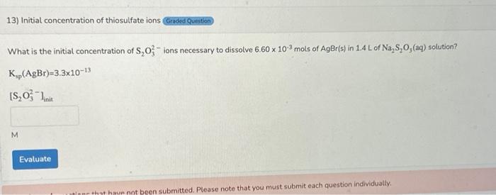 Solved What is the initial concentration of S2O32− ions | Chegg.com