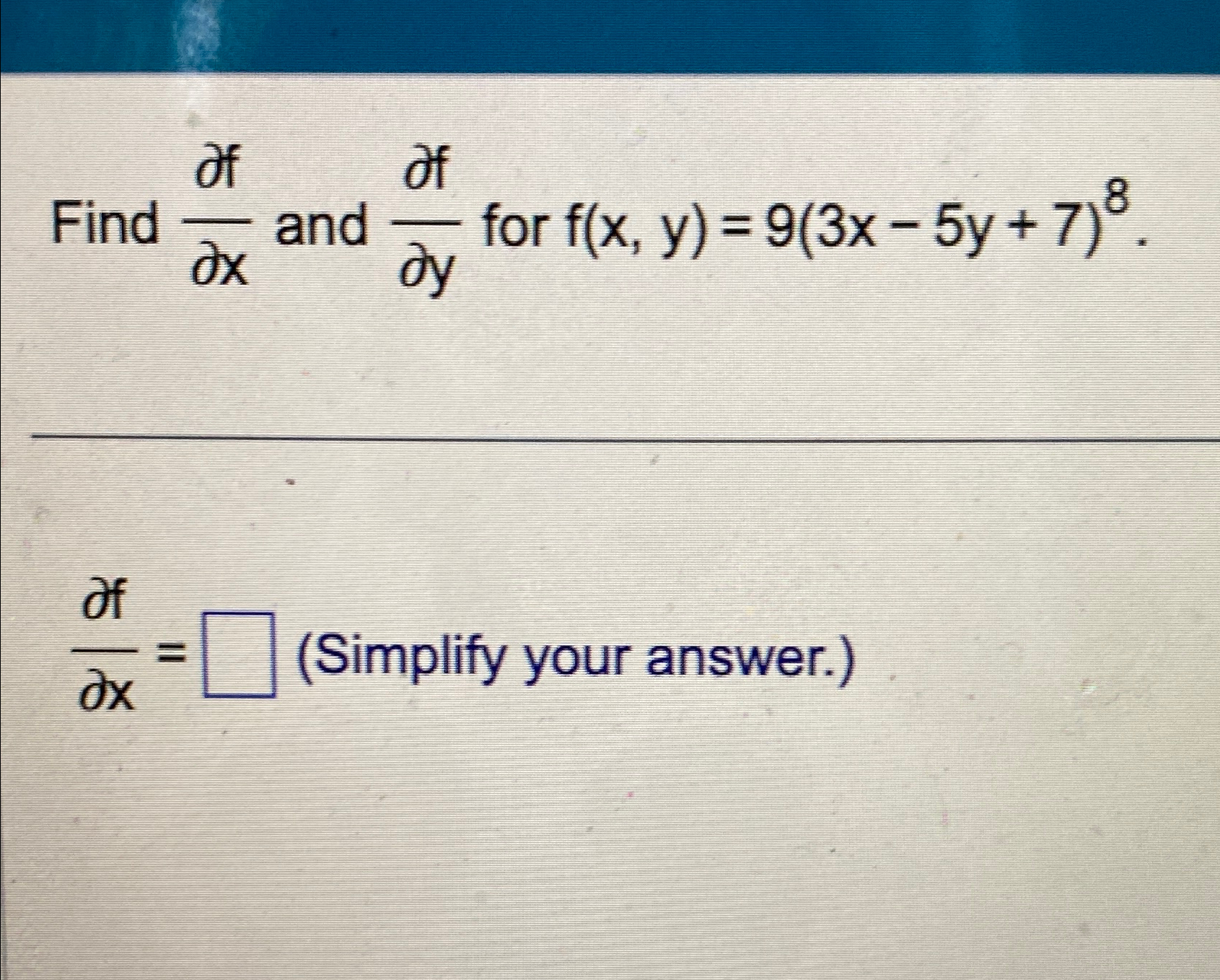Solved Find delfdelx ﻿and delfdely ﻿for | Chegg.com